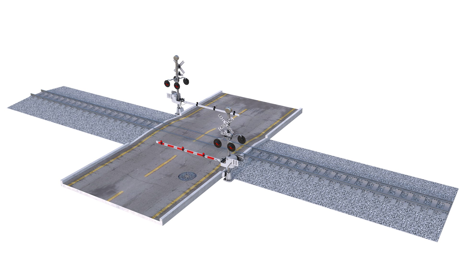 3D Railroad Crossing 1 - TurboSquid 1985809