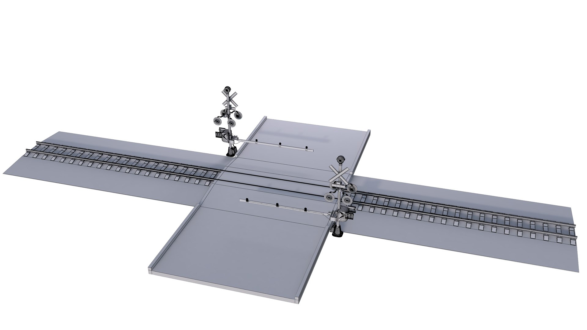3D Railroad Crossing 1 - TurboSquid 1985809