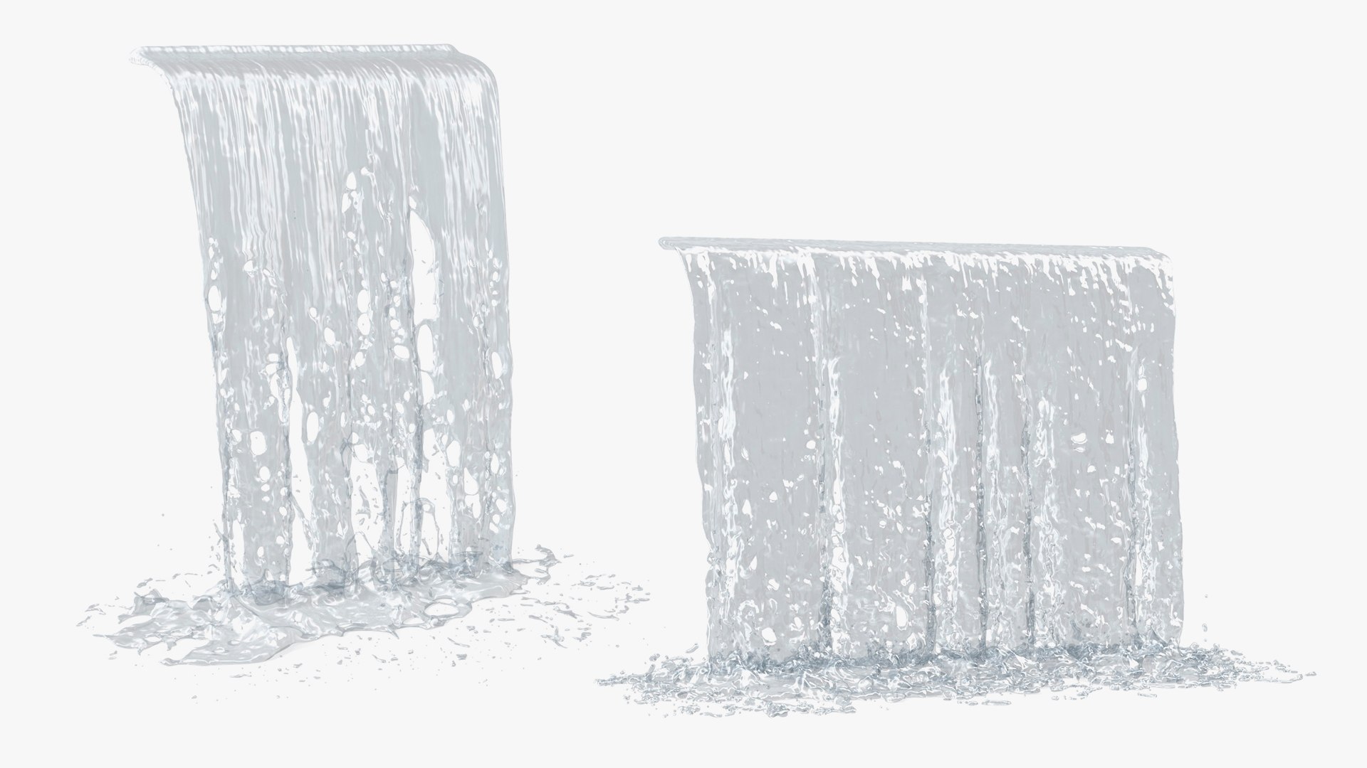 3D Falling Water Streams Collection - TurboSquid 2174321