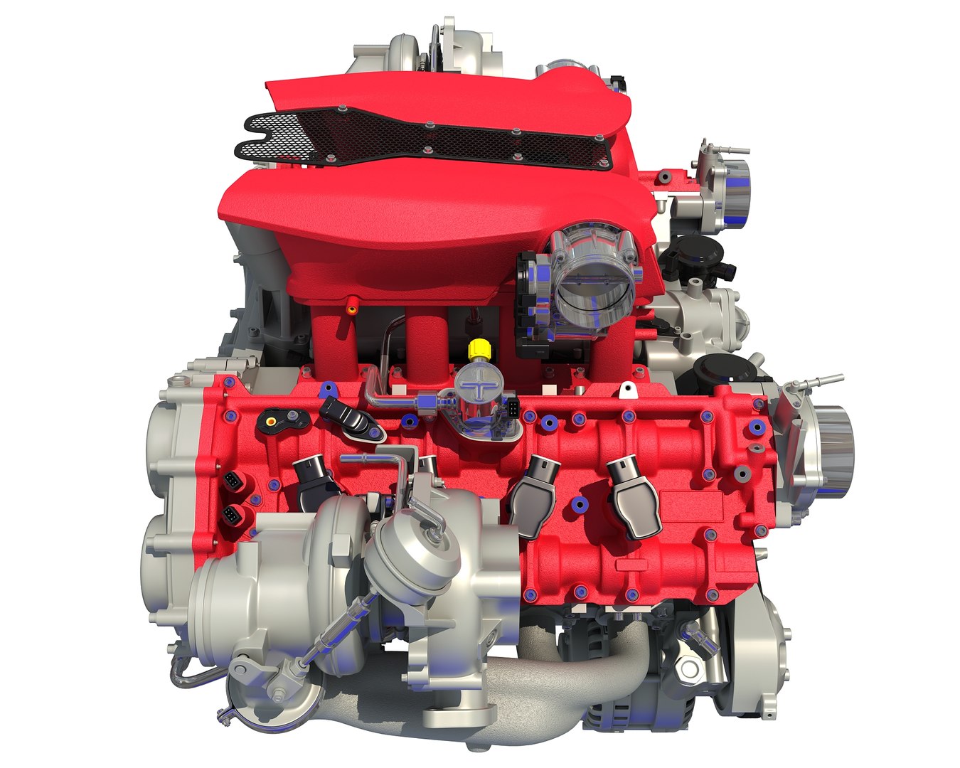 Turbocharged v8 engine 3D model - TurboSquid 1212539