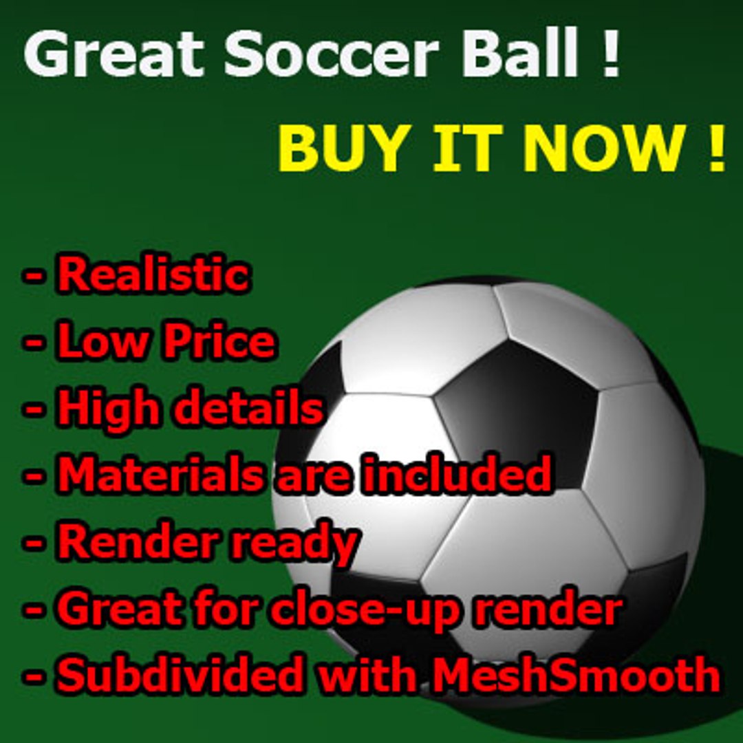 Realistic Soccer Ball Great 3d Model