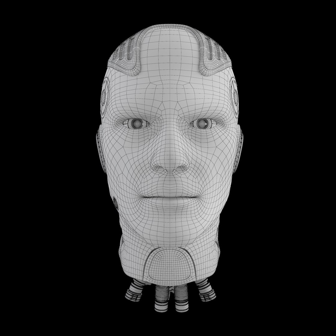 Male Robot Head Yellow 3D Model - TurboSquid 2240307