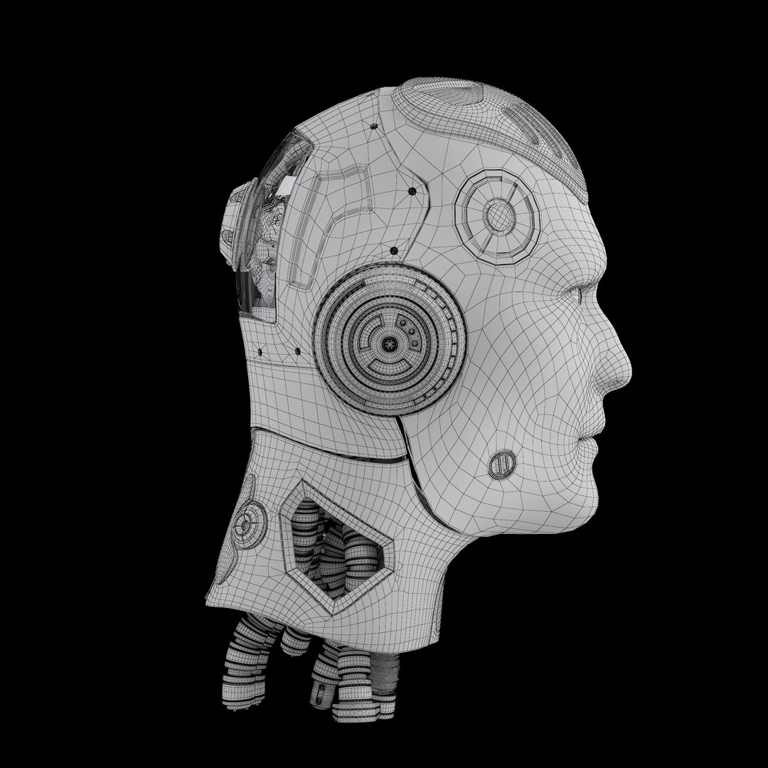 Male Robot Head Yellow 3D Model - TurboSquid 2240307