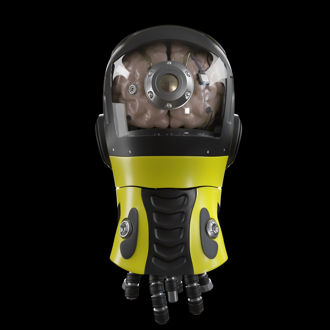 Male Robot Head Yellow 3D Model - TurboSquid 2240307