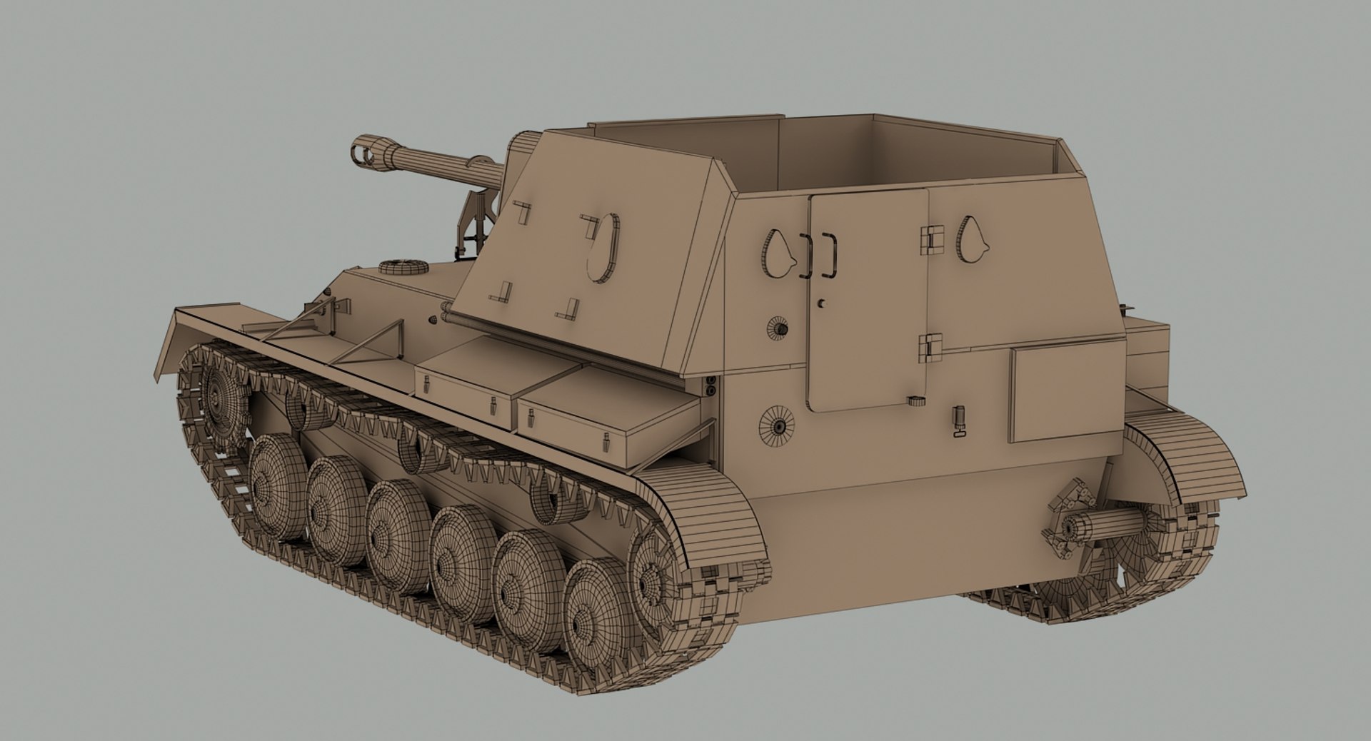 Ww2 Self Propelled Gun 3d Model