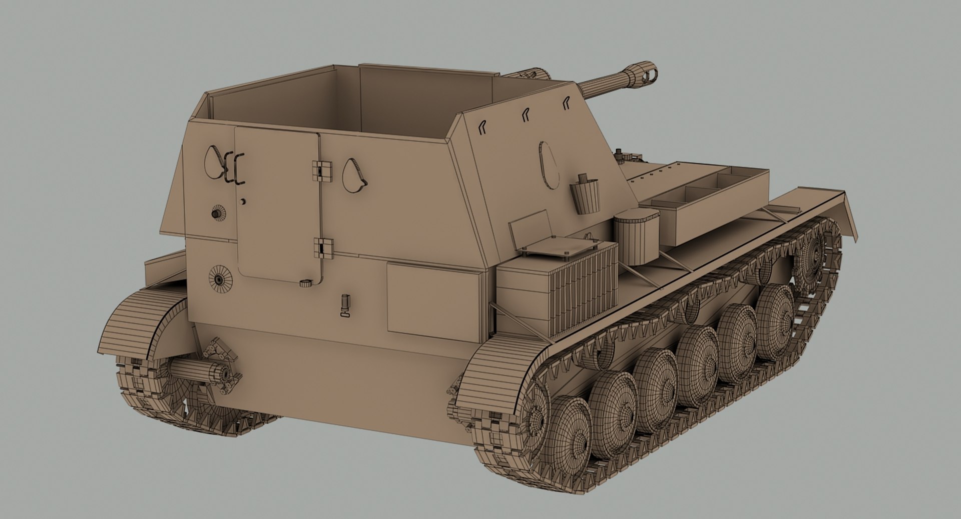 Ww2 Self Propelled Gun 3d Model
