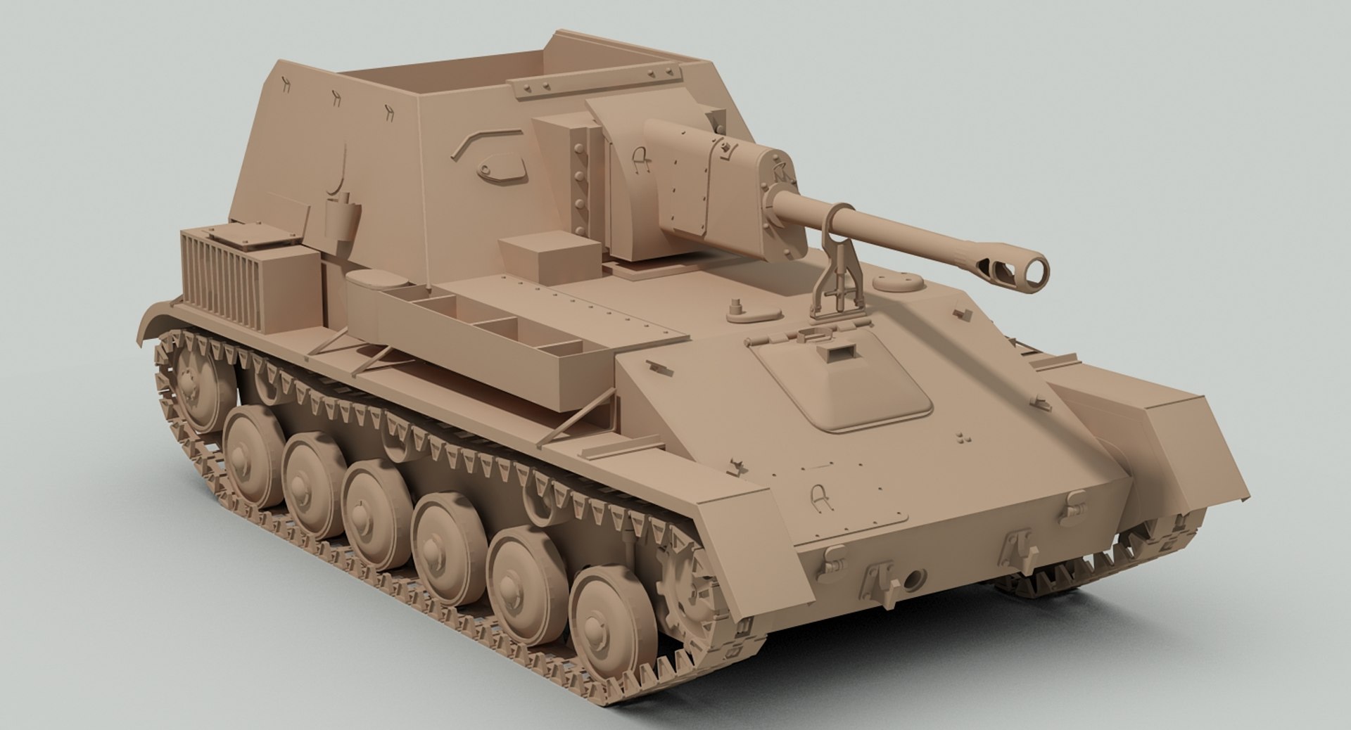 Ww2 Self Propelled Gun 3d Model