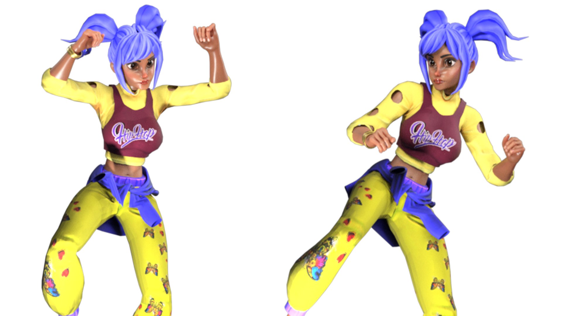 Cartoon 3D Rigged Dancer Girl-Liyla Character Model 3D Model ...