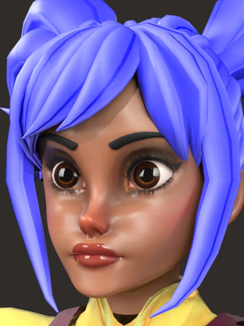 Cartoon 3D Rigged Dancer Girl-Liyla Character Model 3D Model ...