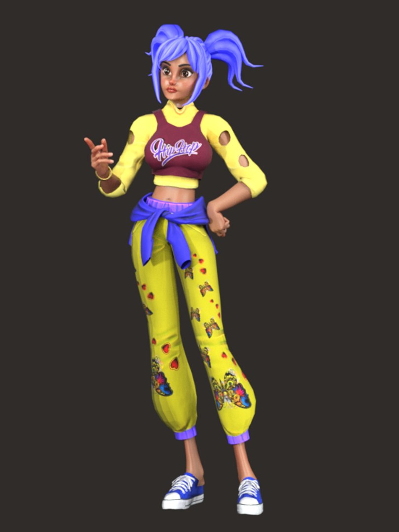 Cartoon 3D Rigged Dancer Girl-Liyla Character Model 3D Model ...