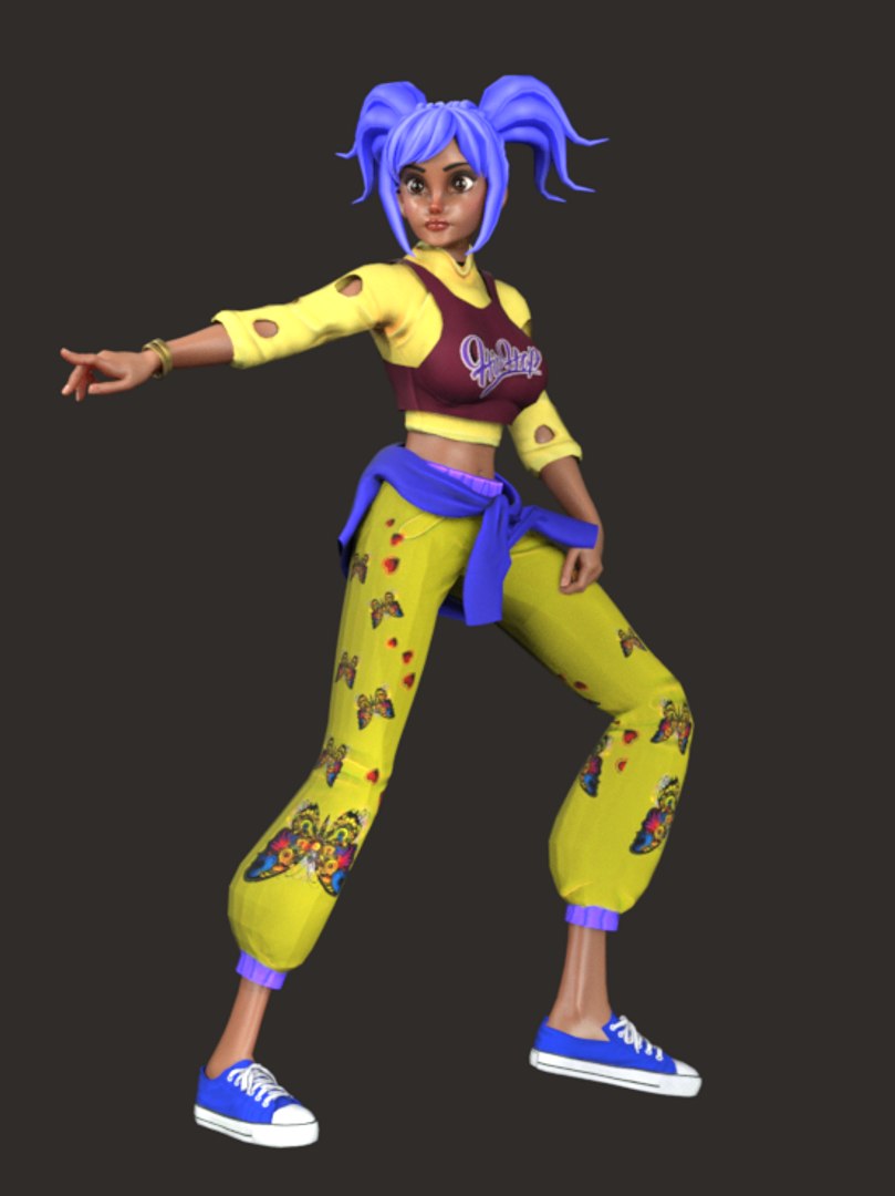 Cartoon 3D Rigged Dancer Girl-Liyla Character Model 3D Model ...