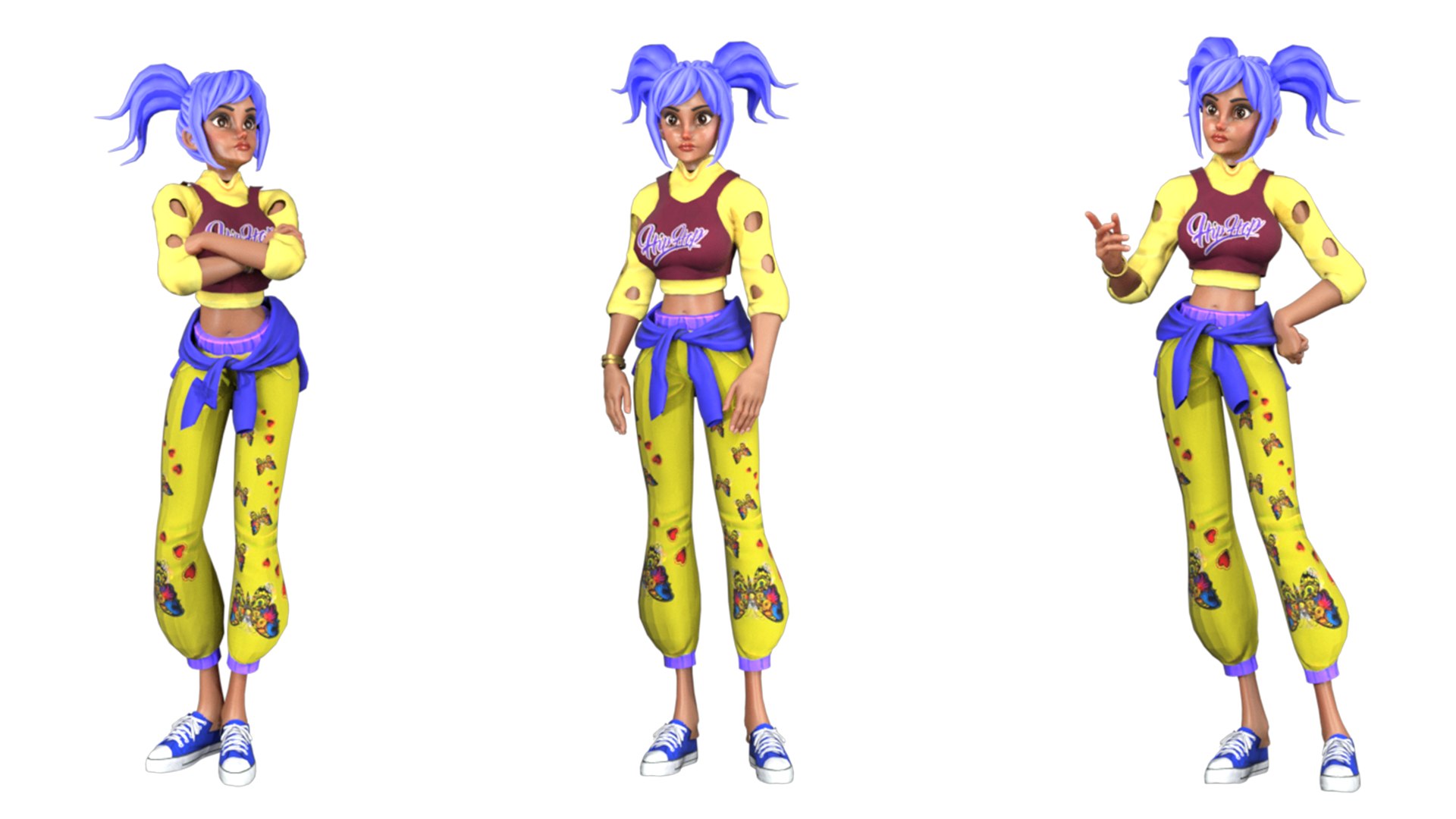 Cartoon 3D Rigged Dancer Girl-Liyla Character Model 3D Model ...