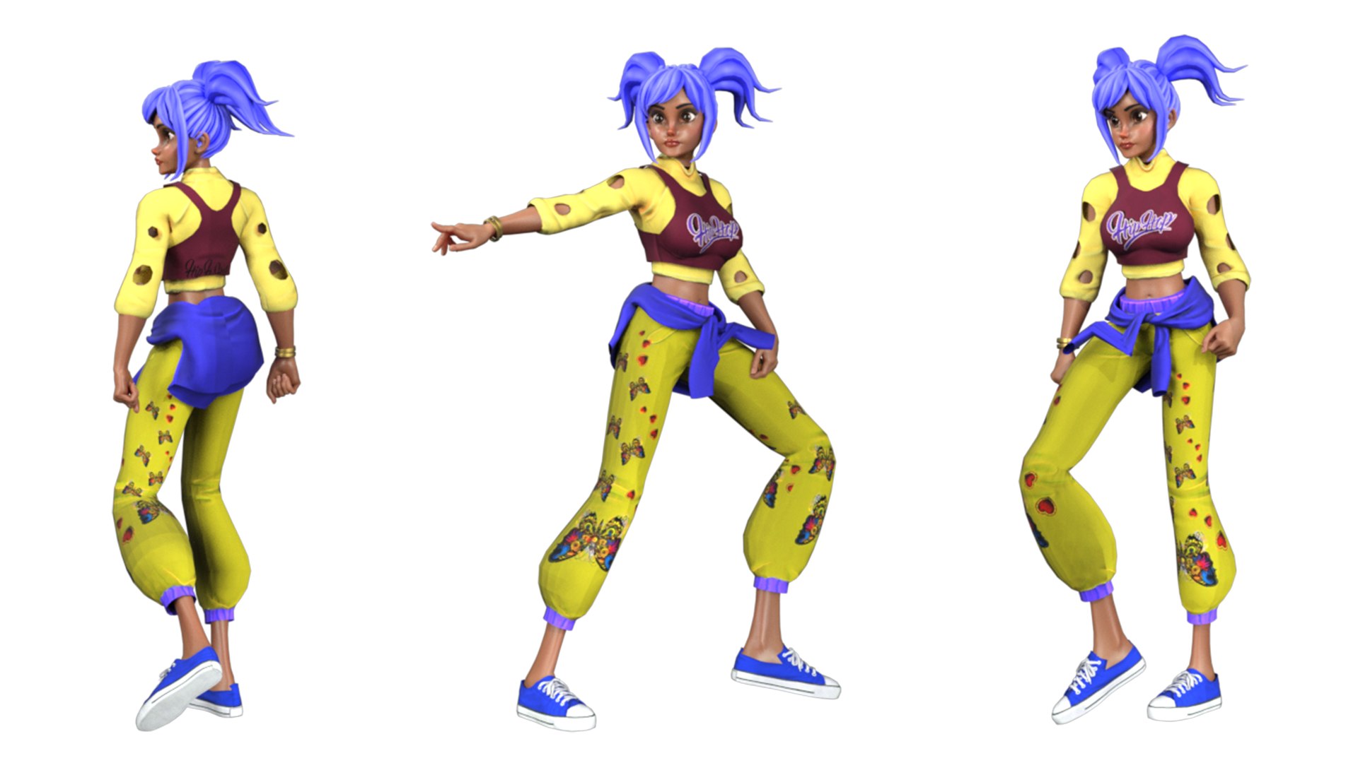 Cartoon 3d Rigged Dancer Girl Liyla Character Model 3d Model Turbosquid 2243237 
