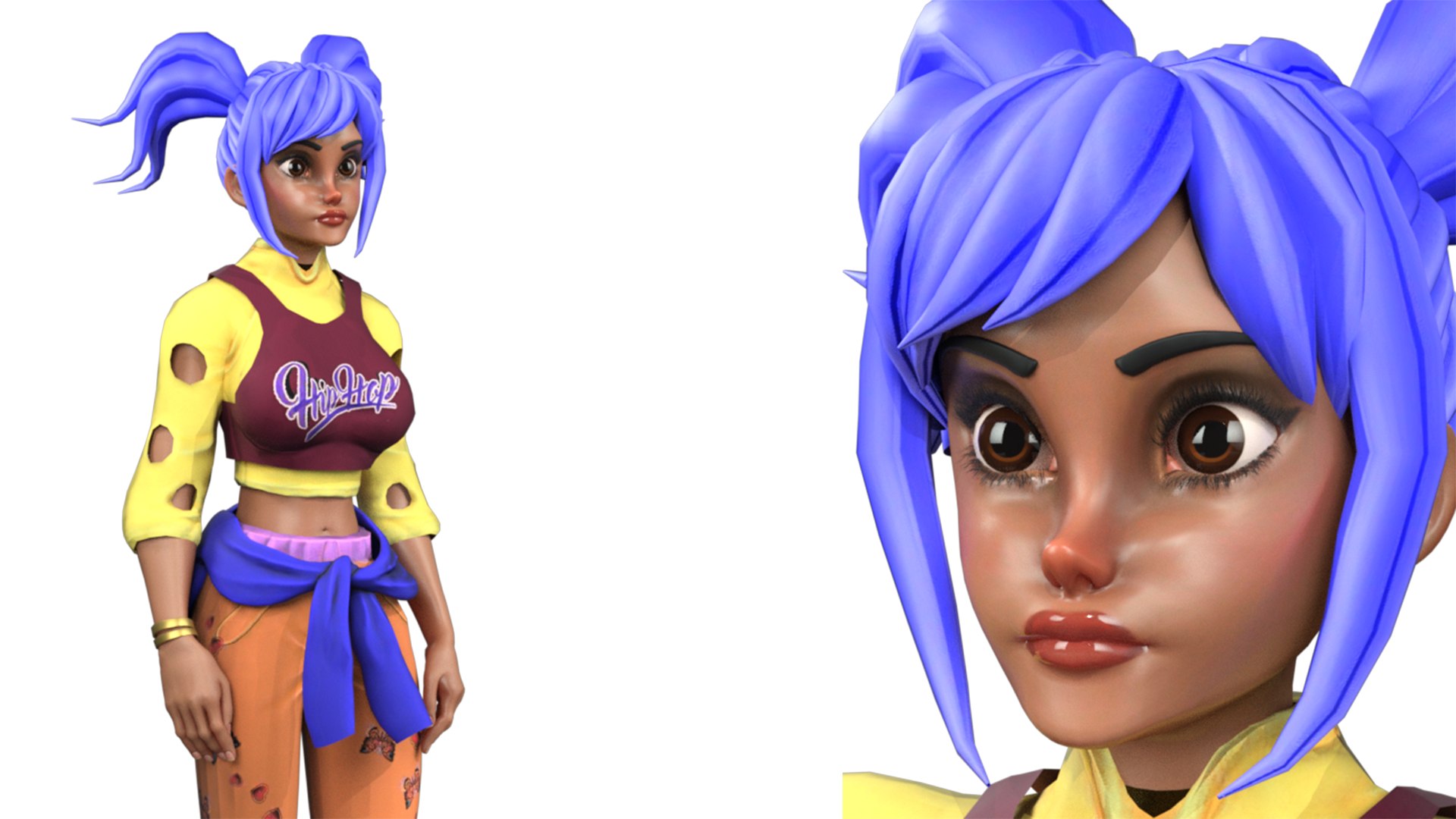 Cartoon 3D Rigged Dancer Girl-Liyla Character Model 3D Model ...