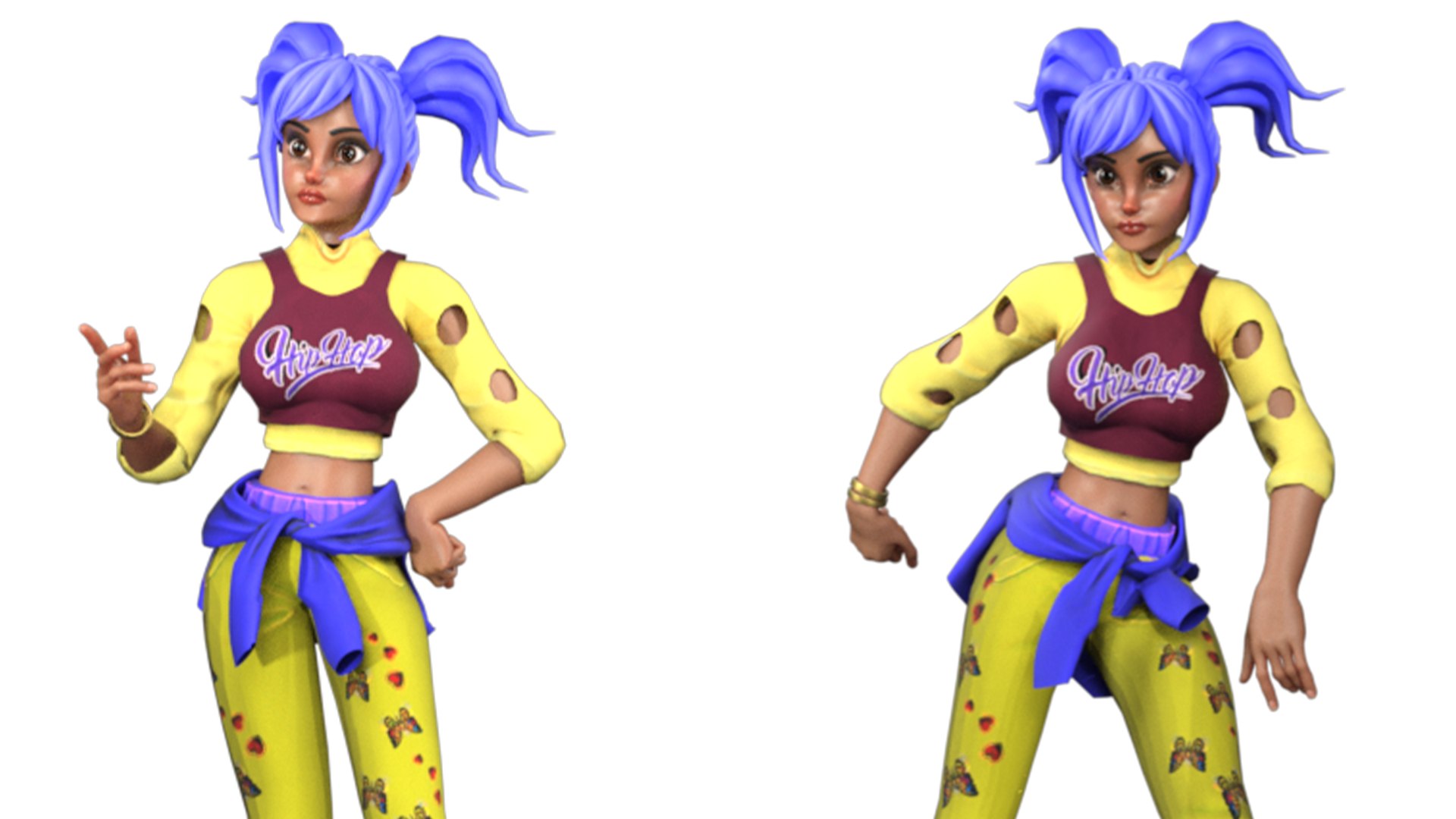 Cartoon 3D Rigged Dancer Girl-Liyla Character Model 3D Model ...
