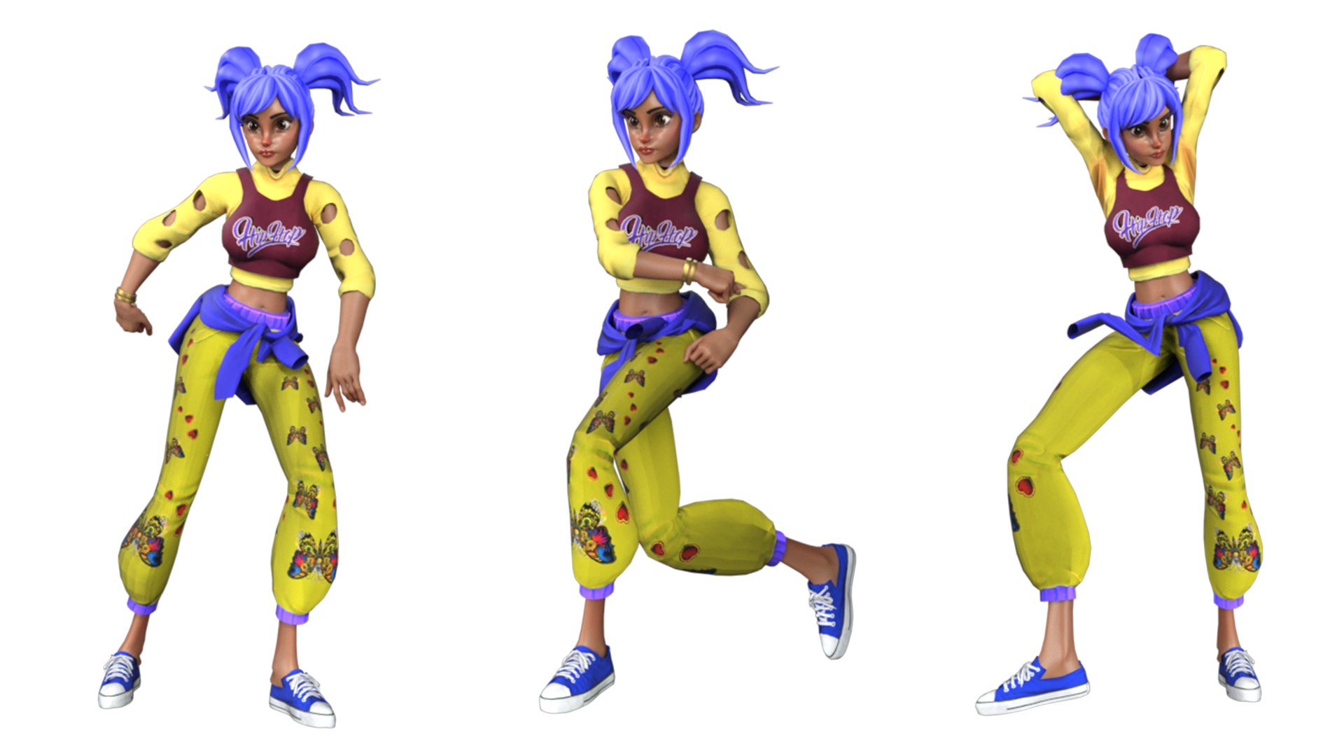 Cartoon 3d Rigged Dancer Girl Liyla Character Model 3d Model Turbosquid 2243237