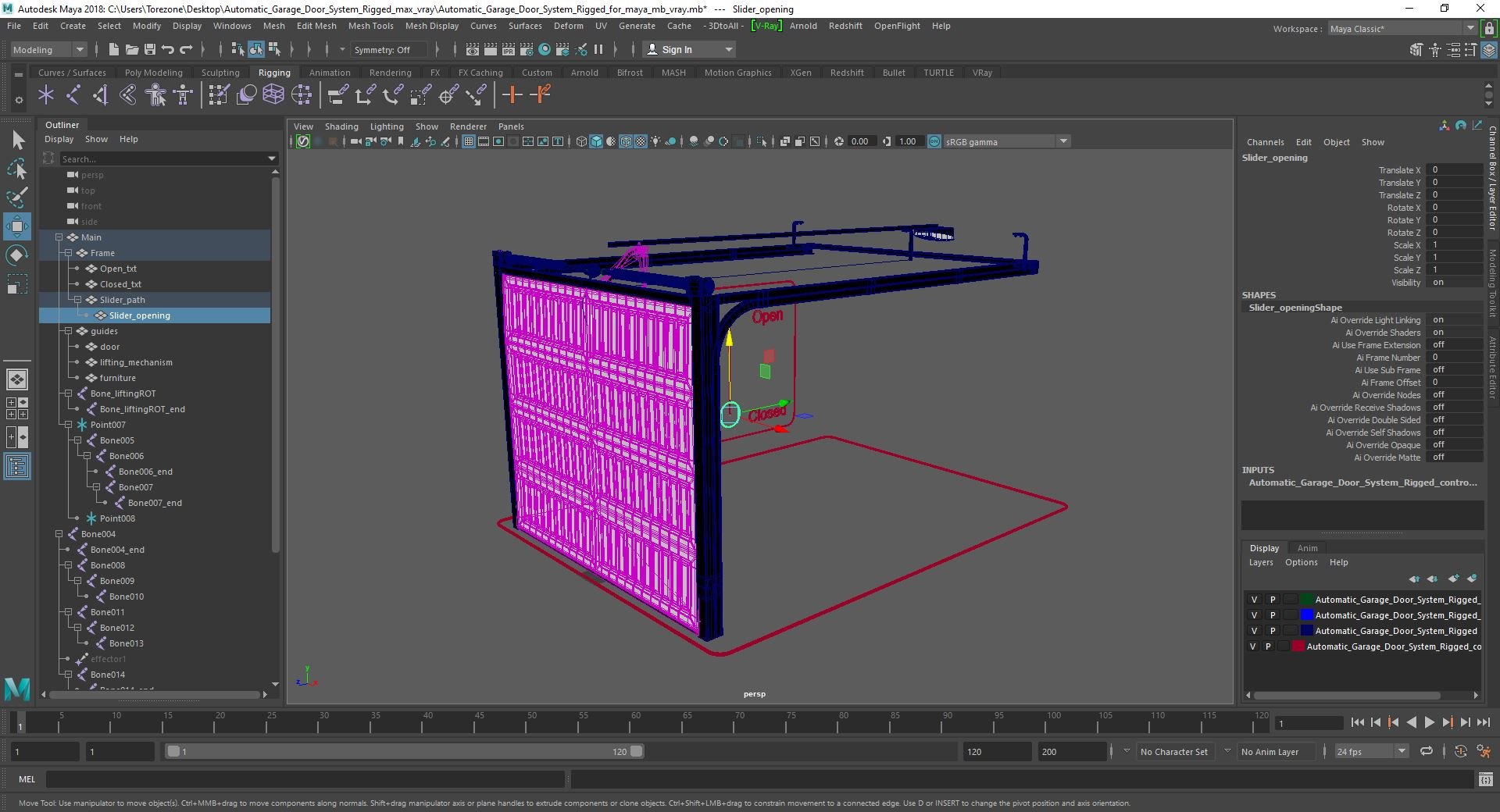 3D Automatic Garage Door System Rigged For Maya - TurboSquid 2390714