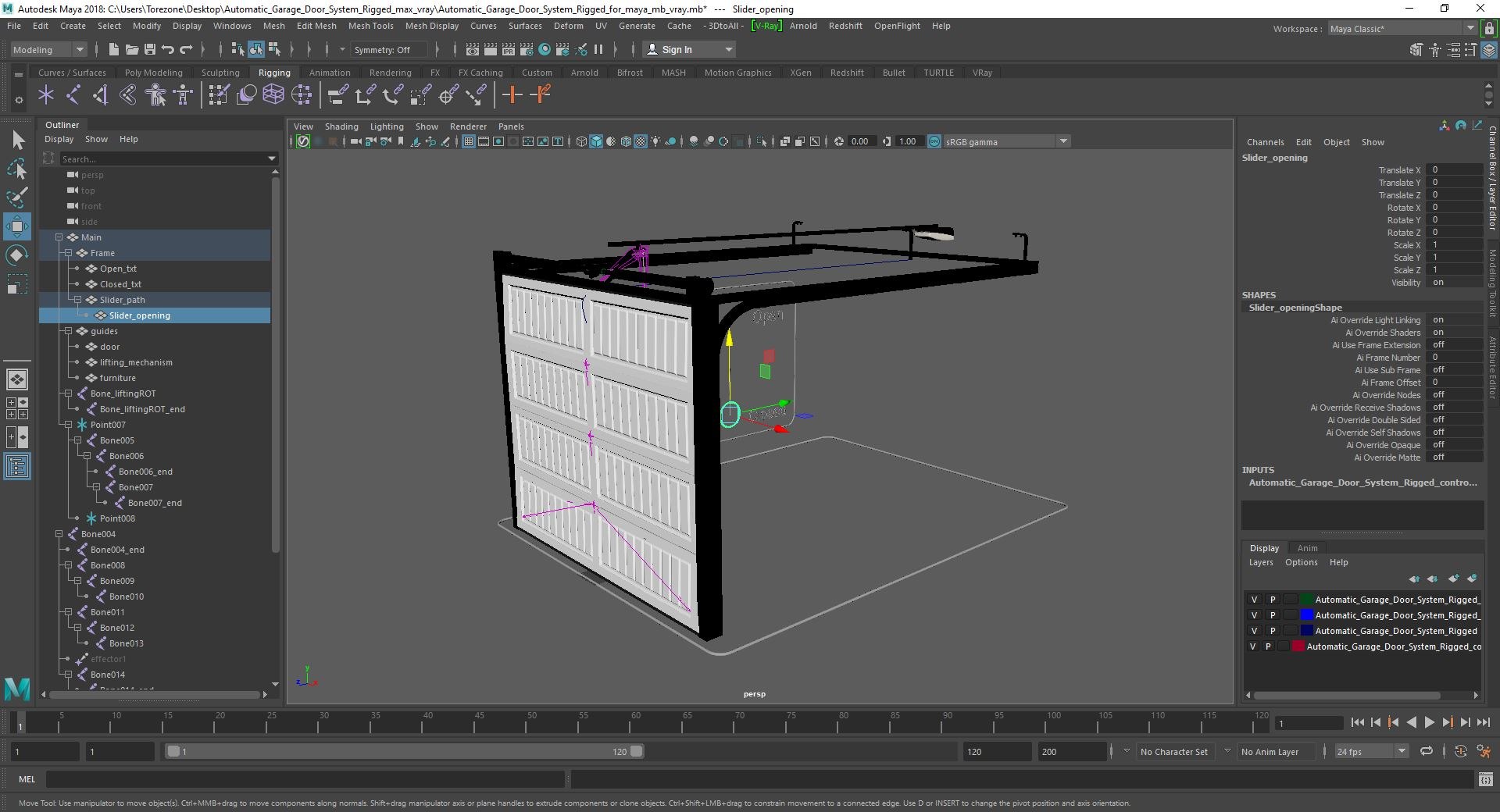 3D Automatic Garage Door System Rigged For Maya - TurboSquid 2390714