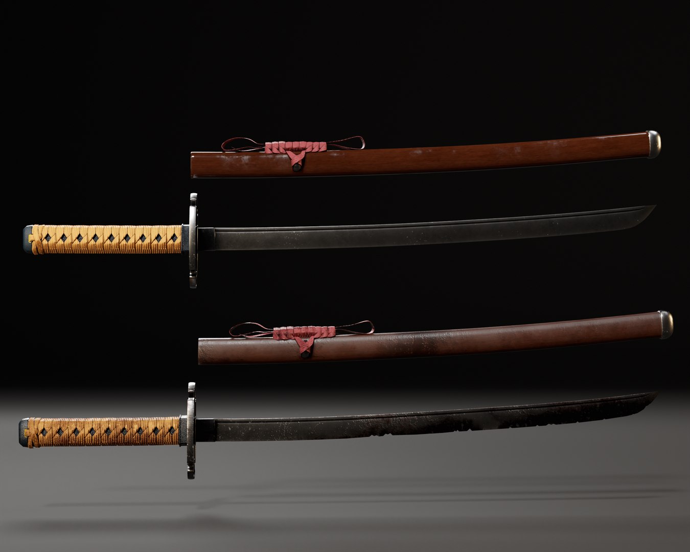 3D Model Japanese Wakizashi - Asian Sword - TurboSquid 2355151