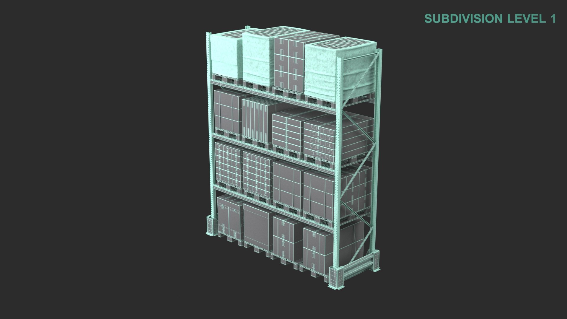 3D Warehouse Shelf With Pallets - TurboSquid 2089134