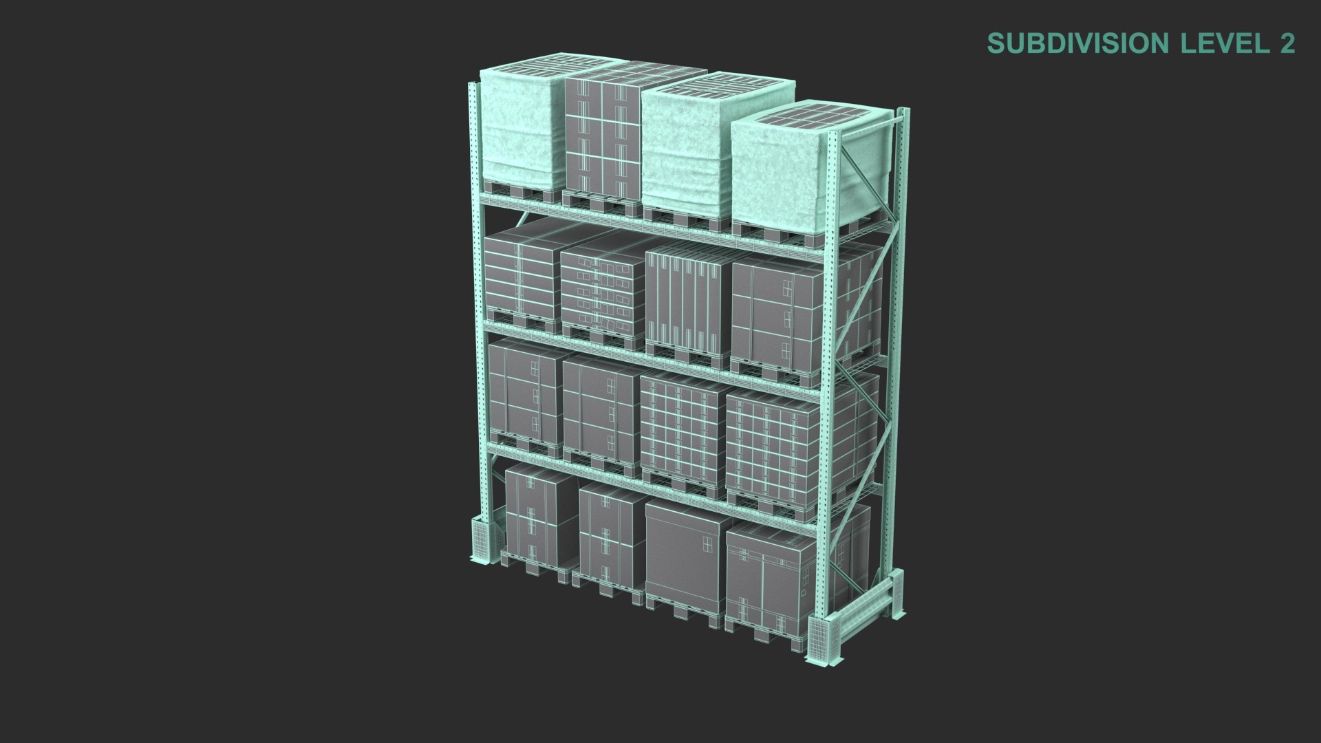3D Warehouse Shelf With Pallets - TurboSquid 2089134