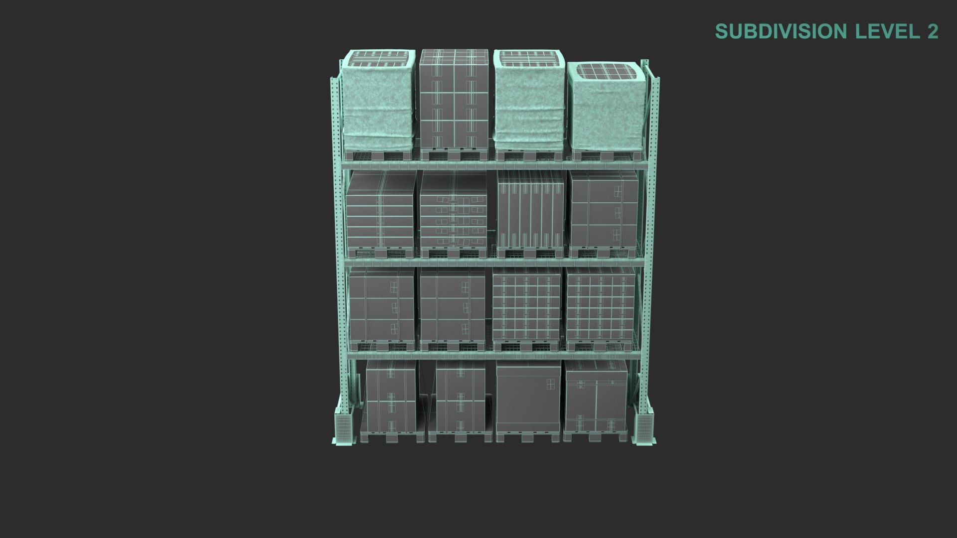 3D Warehouse Shelf With Pallets - TurboSquid 2089134