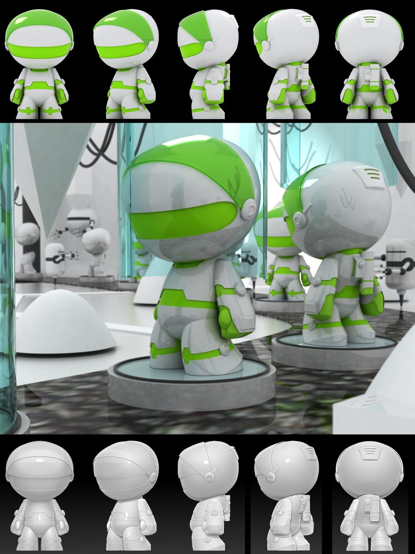 space suit cartoon 3d dxf