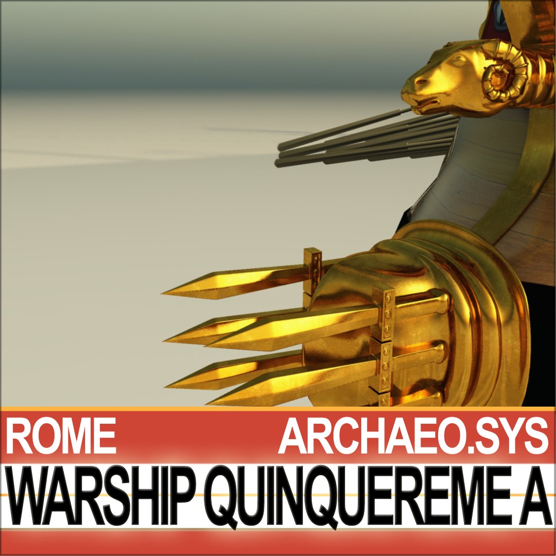 Ancient Roman Warship Quinquereme Obj
