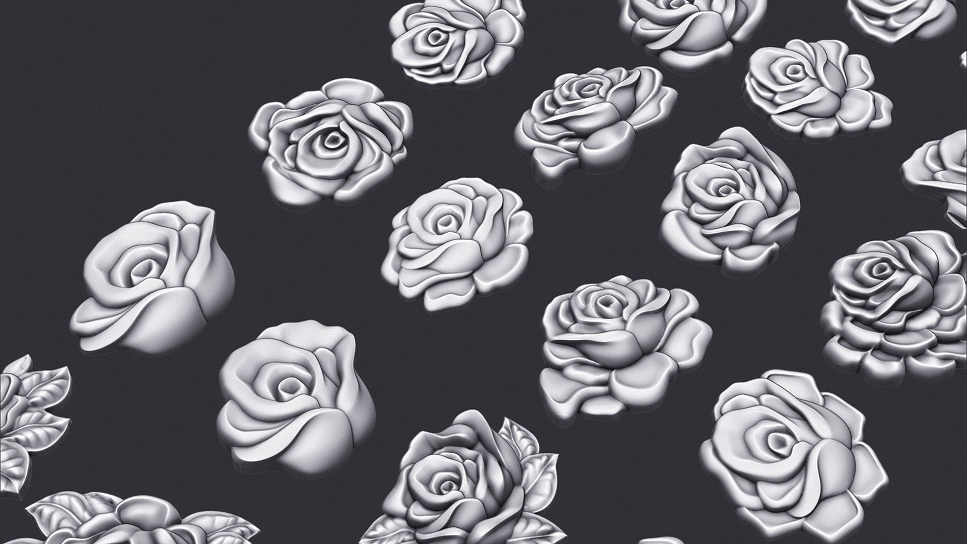 Roses Relief Set 3D 3D Model - TurboSquid 2297687