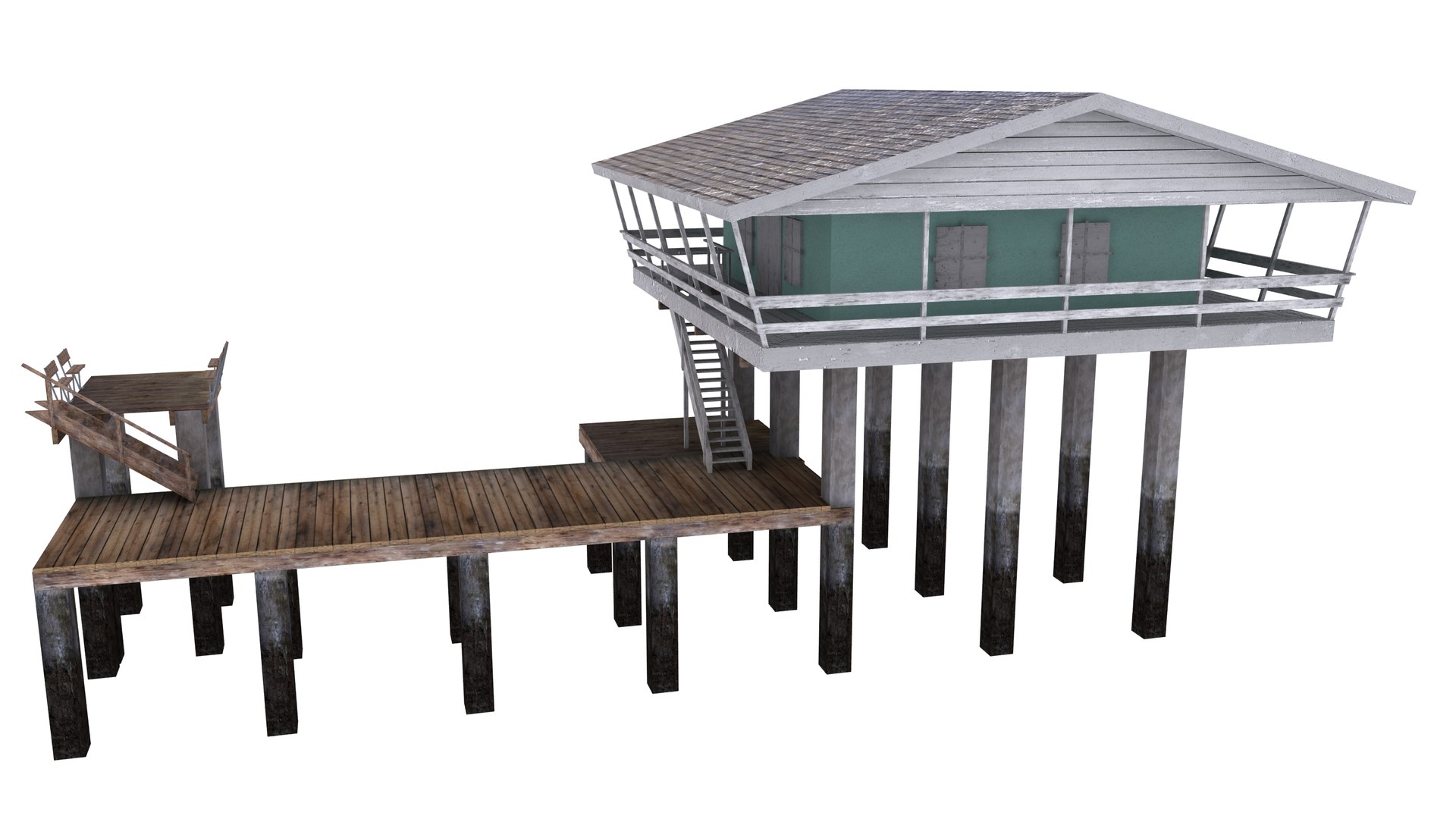 House Stilts 3d Model