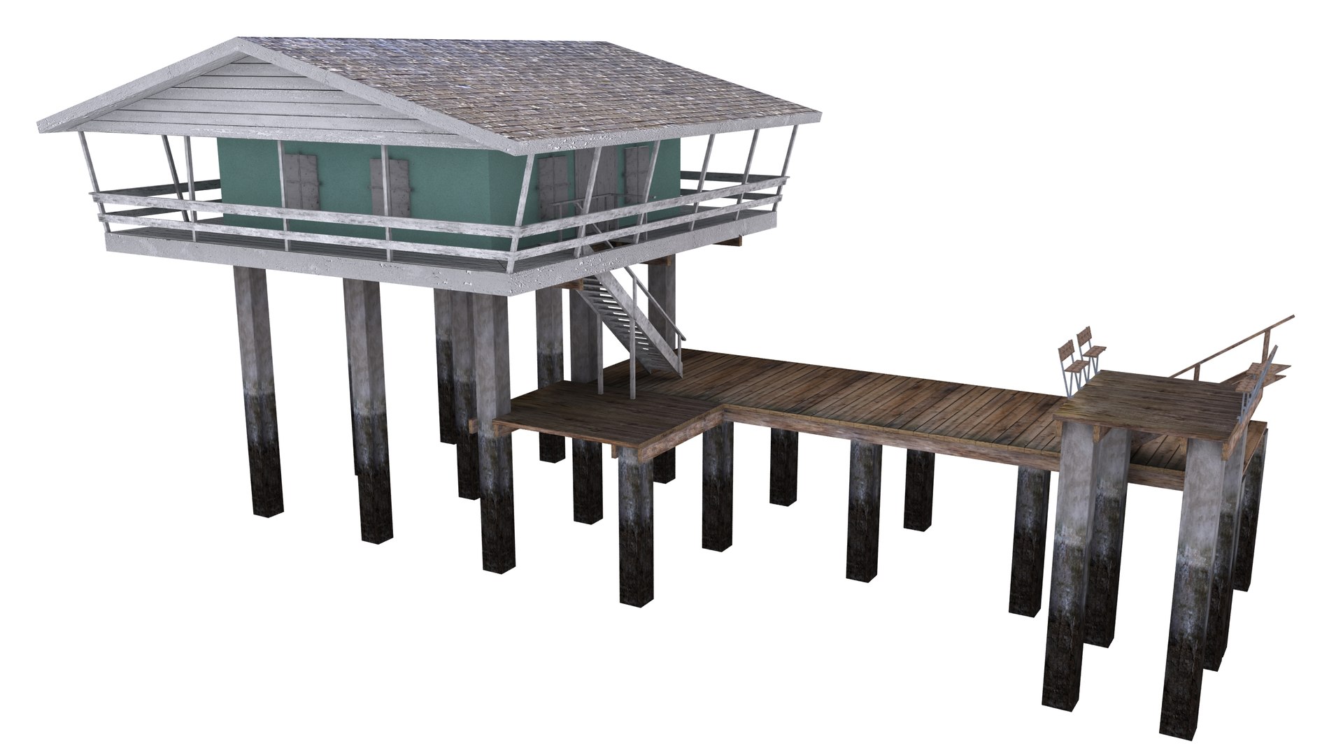 House Stilts 3d Model
