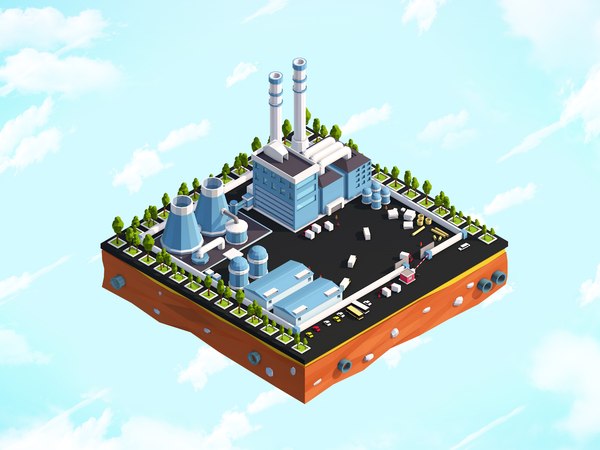 Set low-poly factories model - TurboSquid 1353816