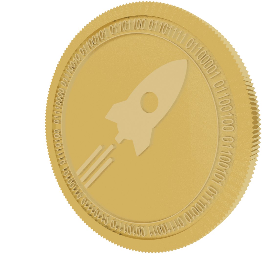 3D rocket pool gold coin model - TurboSquid 1555404