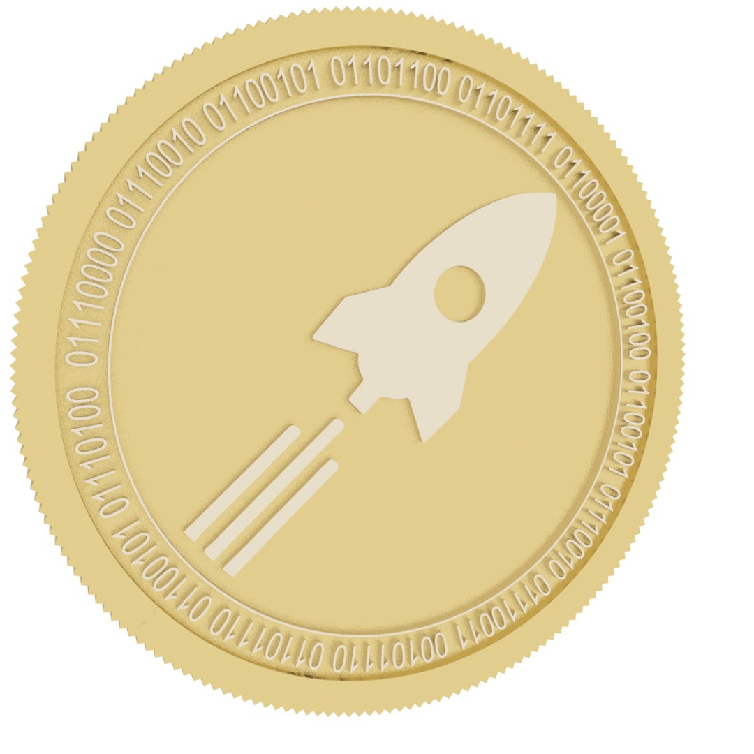 3D rocket pool gold coin model - TurboSquid 1555404