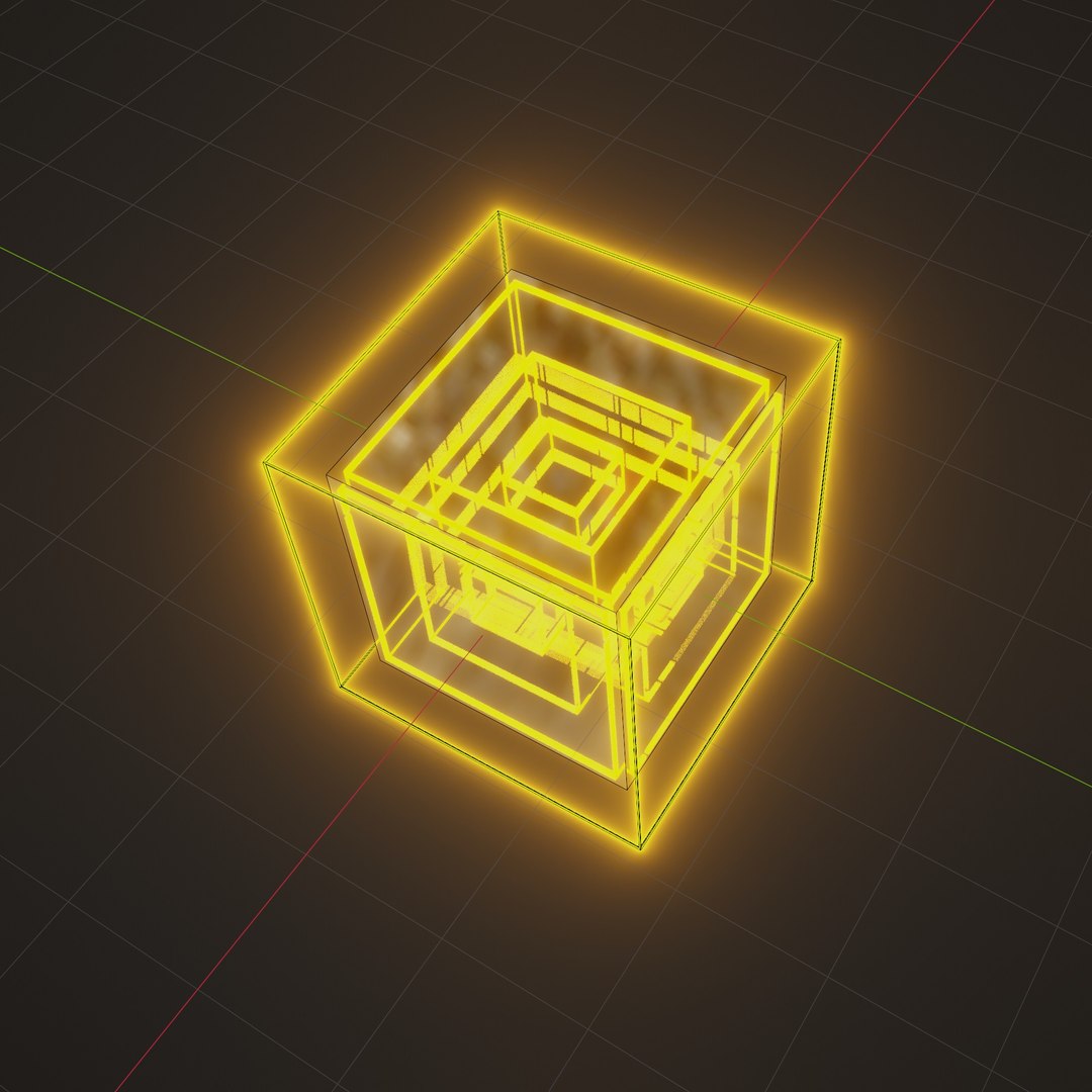 3d Model Of Neon Cube With Rotating Animation 3D Model - TurboSquid 1930670