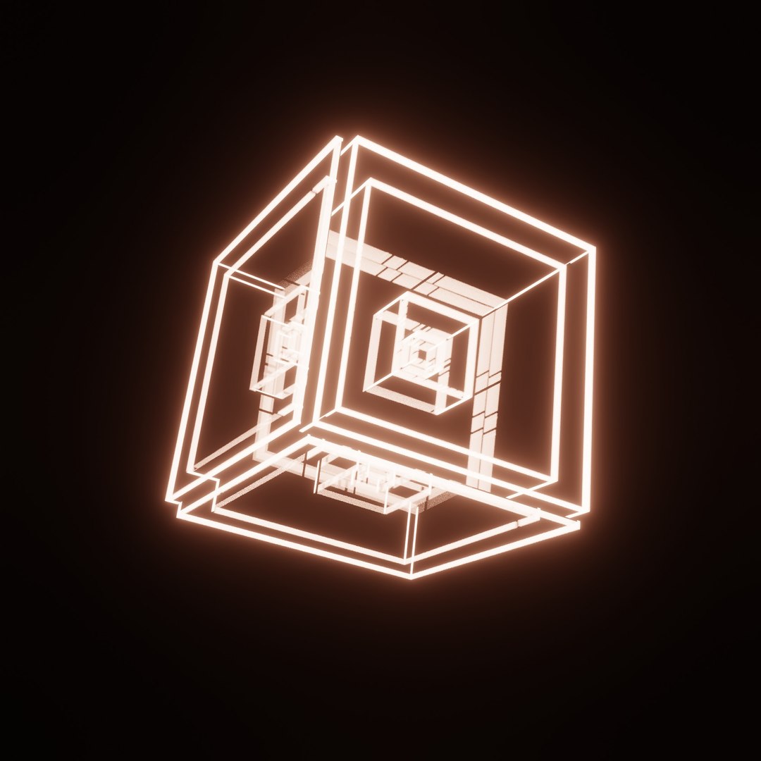 3d Model Of Neon Cube With Rotating Animation 3D Model - TurboSquid 1930670