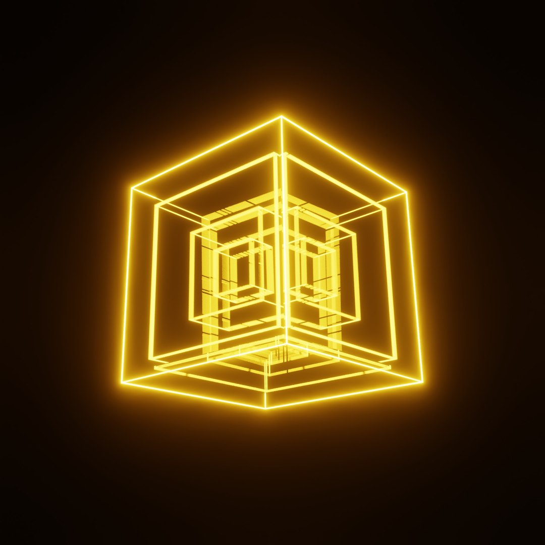 3d Model Of Neon Cube With Rotating Animation 3D Model - TurboSquid 1930670