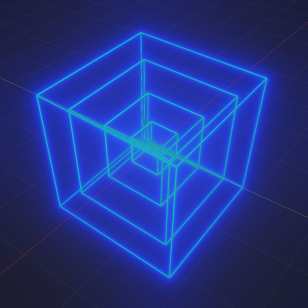 3d Model Of Neon Cube With Rotating Animation 3D Model - TurboSquid 1930670