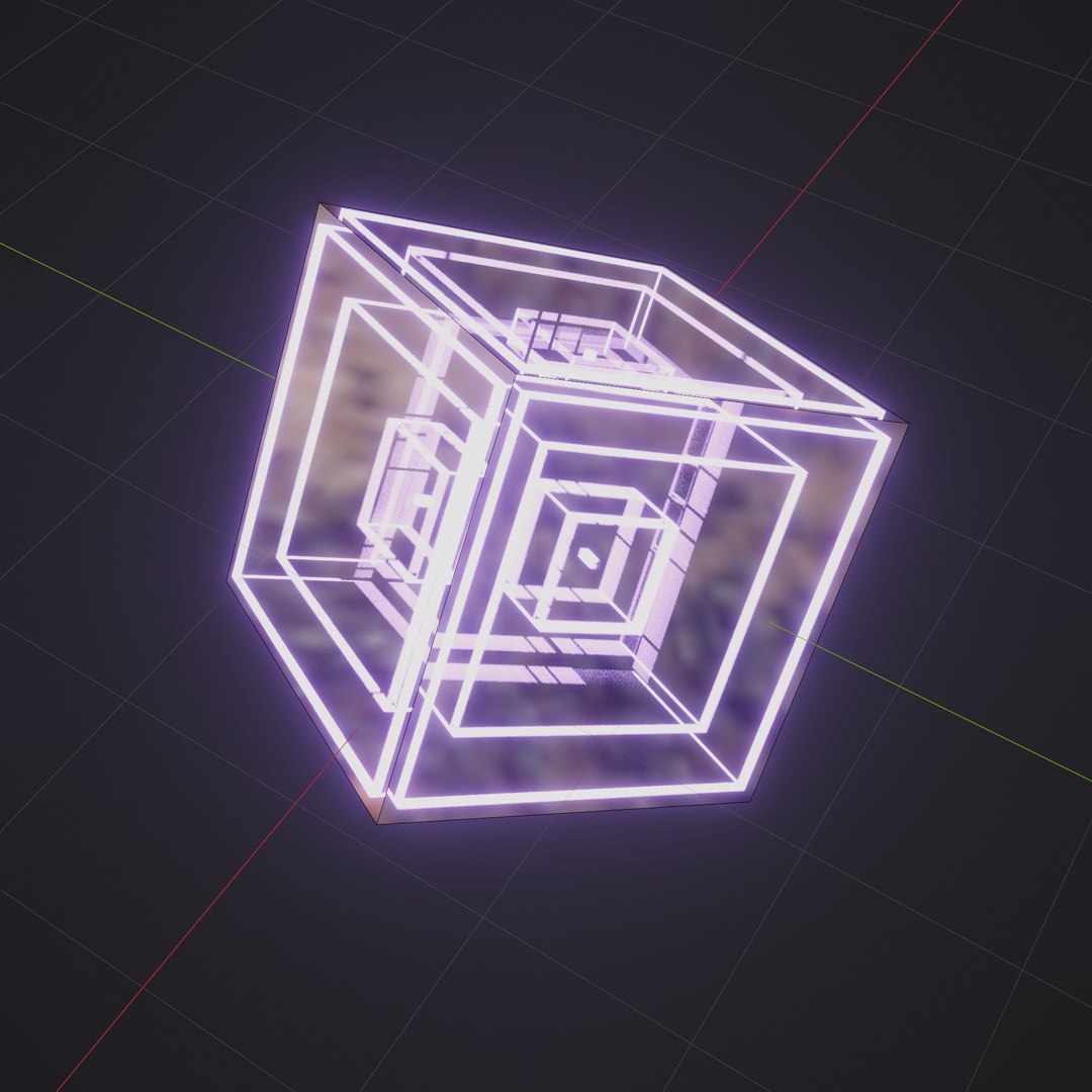 3d Model Of Neon Cube With Rotating Animation 3D Model - TurboSquid 1930670