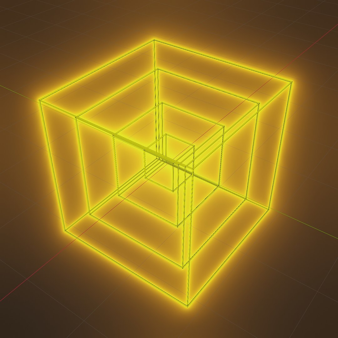 3d Model Of Neon Cube With Rotating Animation 3D Model - TurboSquid 1930670