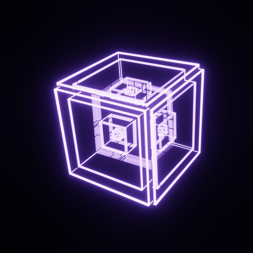 3d Model Of Neon Cube With Rotating Animation 3D Model - TurboSquid 1930670