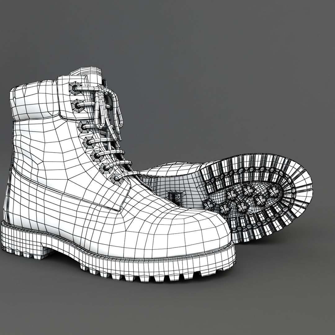 Realistic Boots 3d Model