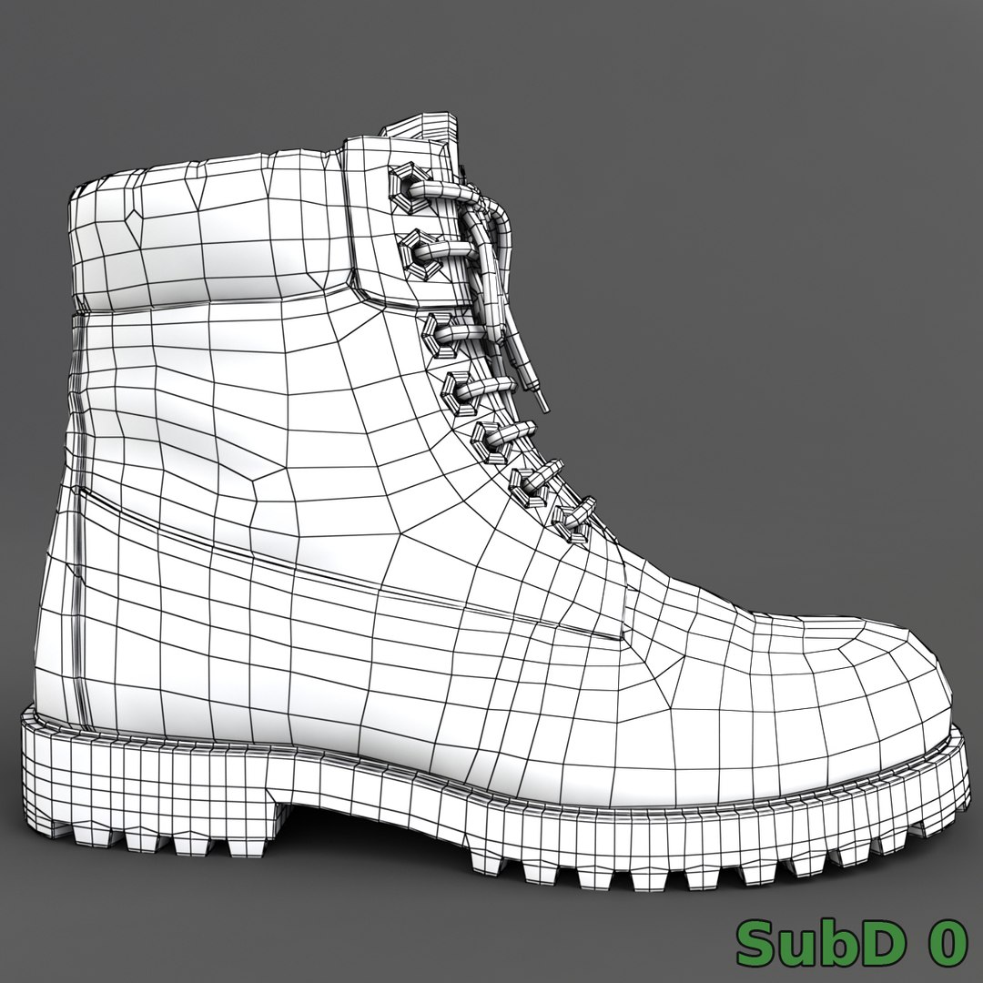 realistic boots 3d model