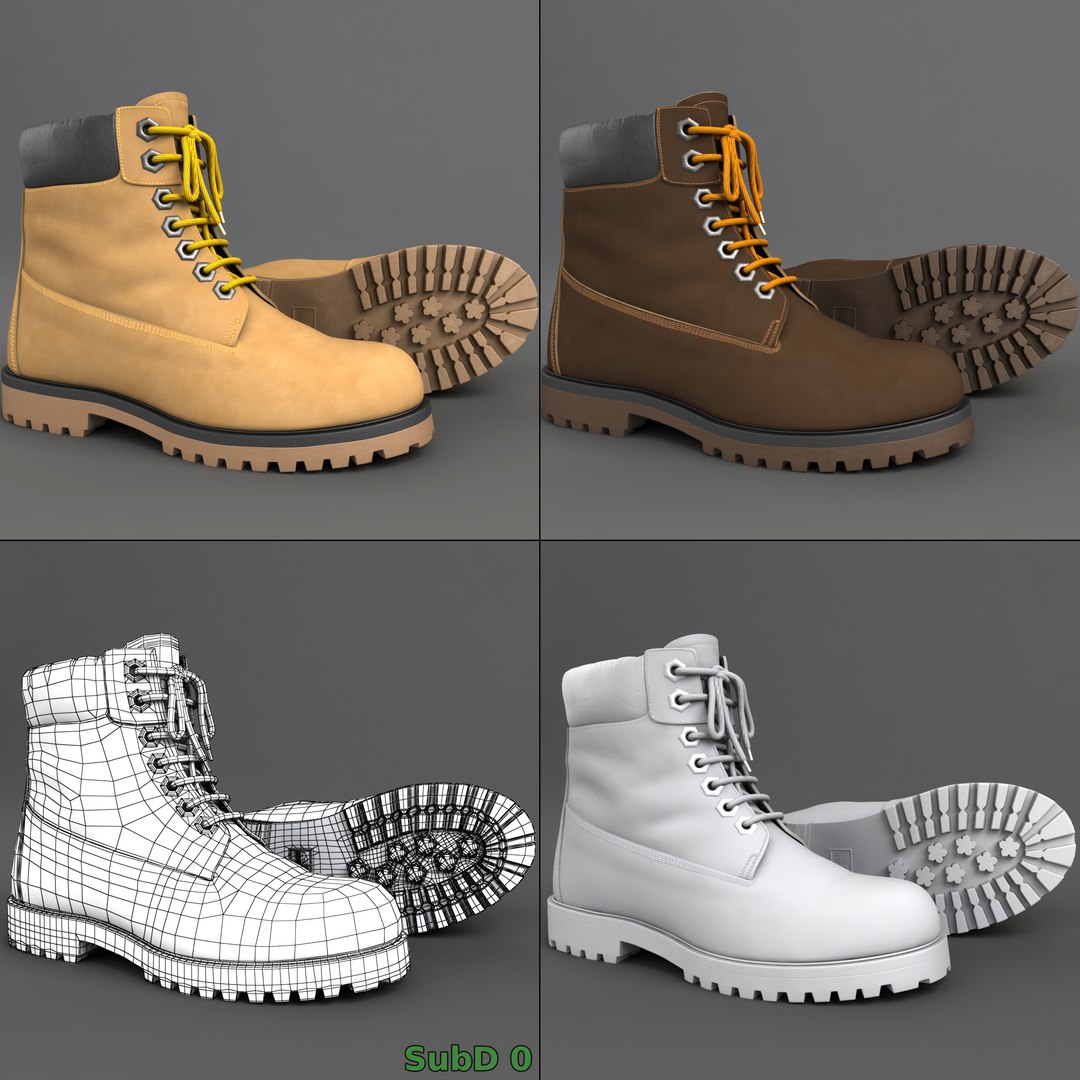Realistic Boots 3d Model