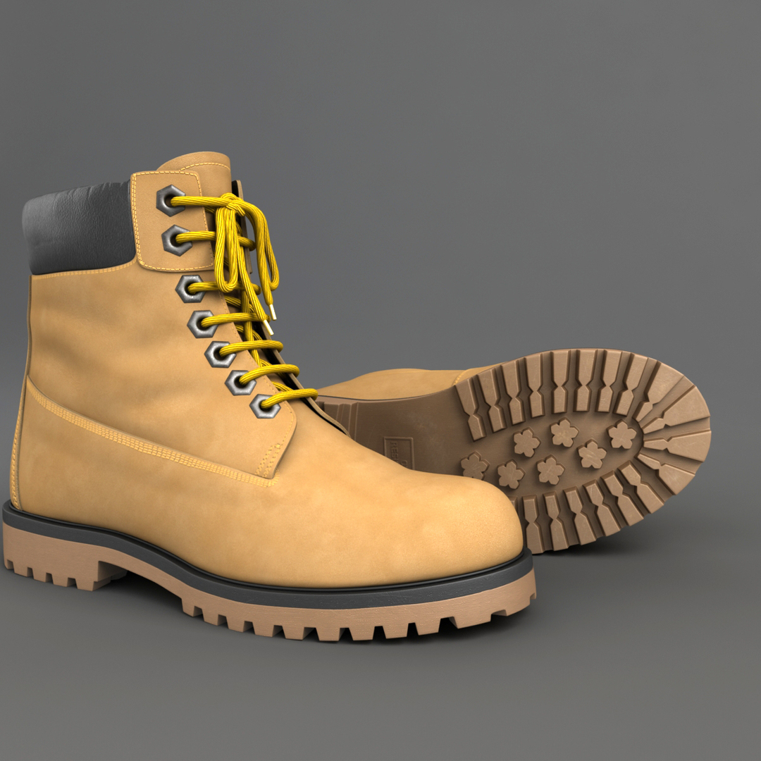 Realistic Boots 3d Model