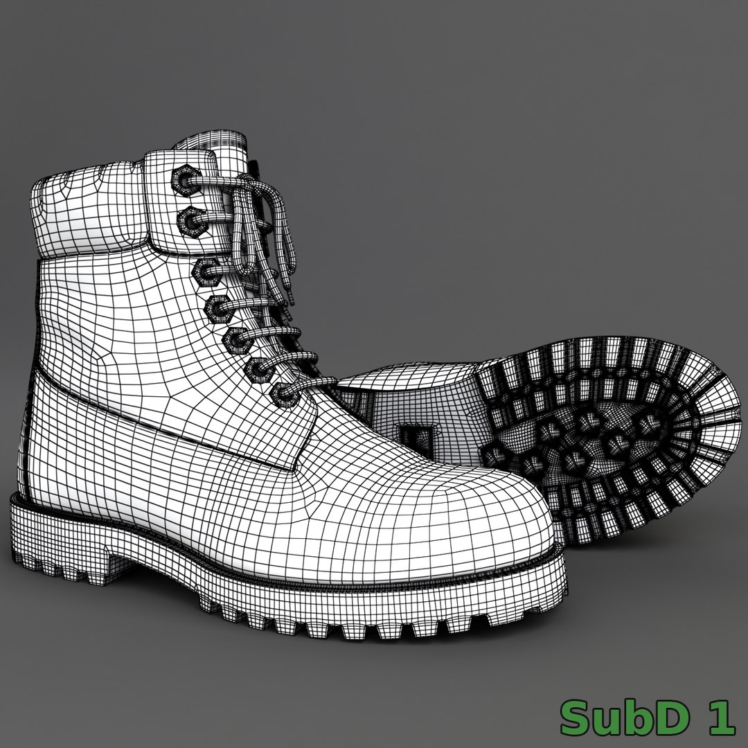 Realistic Boots 3d Model