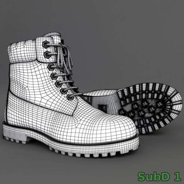 realistic boots 3d model