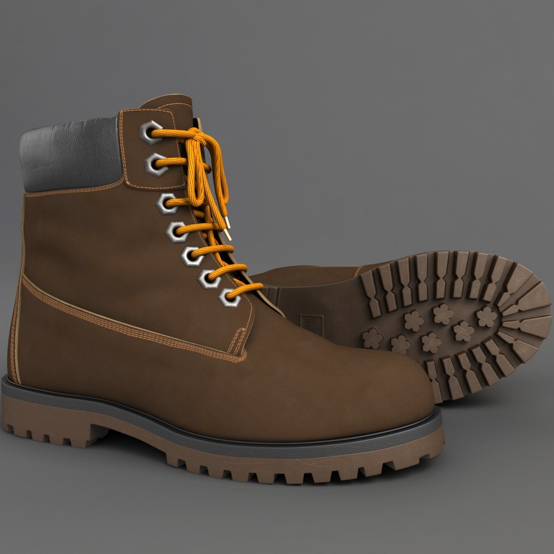 Realistic Boots 3d Model