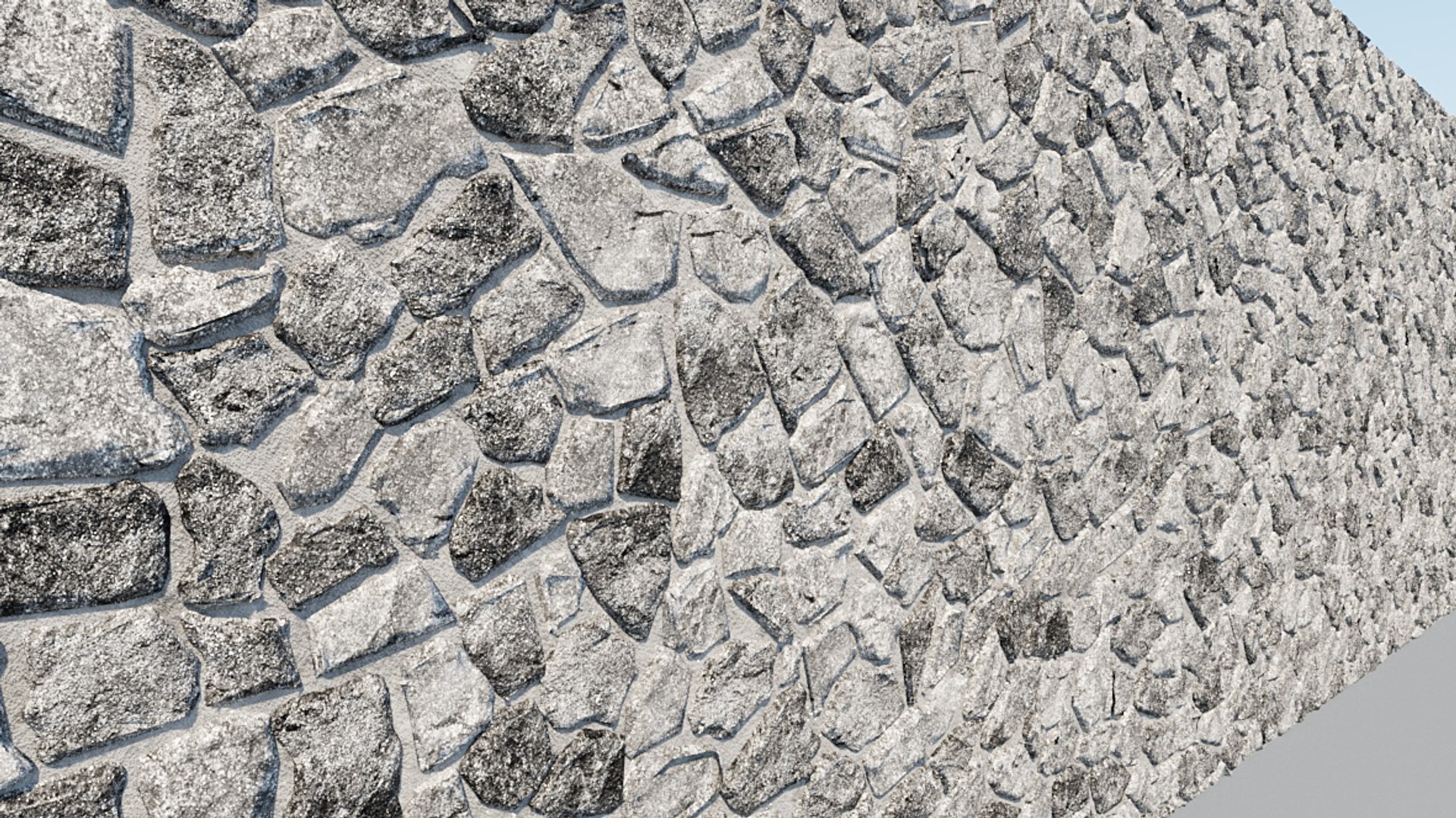 3D Model Natural Grey Granite Stone Wall - TurboSquid 1419202