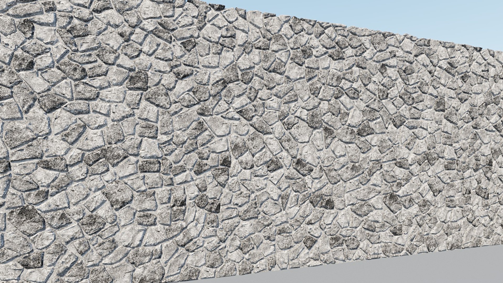 3D Model Natural Grey Granite Stone Wall - TurboSquid 1419202
